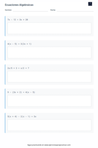 Álgebra Primero de la ESO - Ejercicios gratuitos