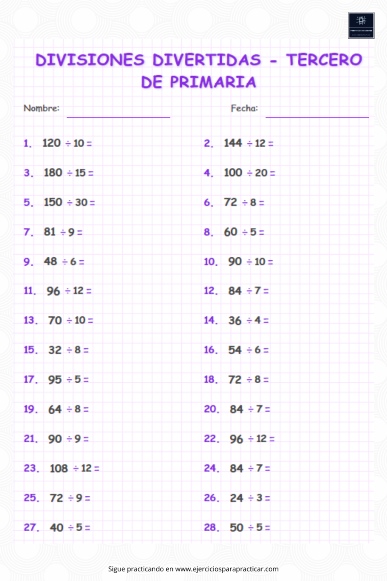 Divisiones tercero de primaria