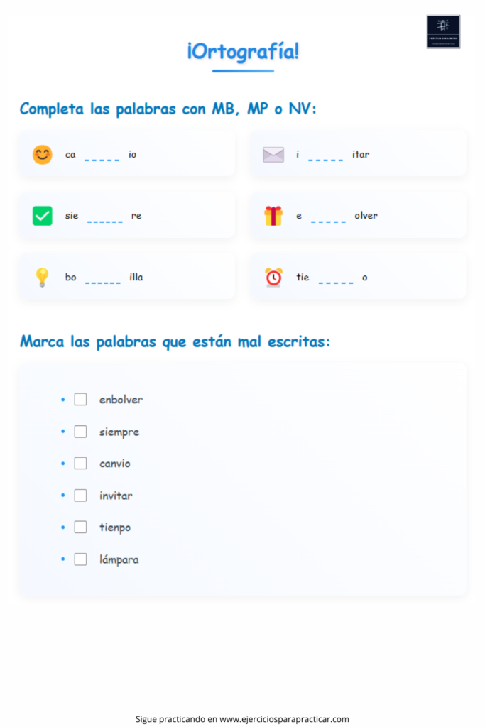 Ortografía tercero de primaria