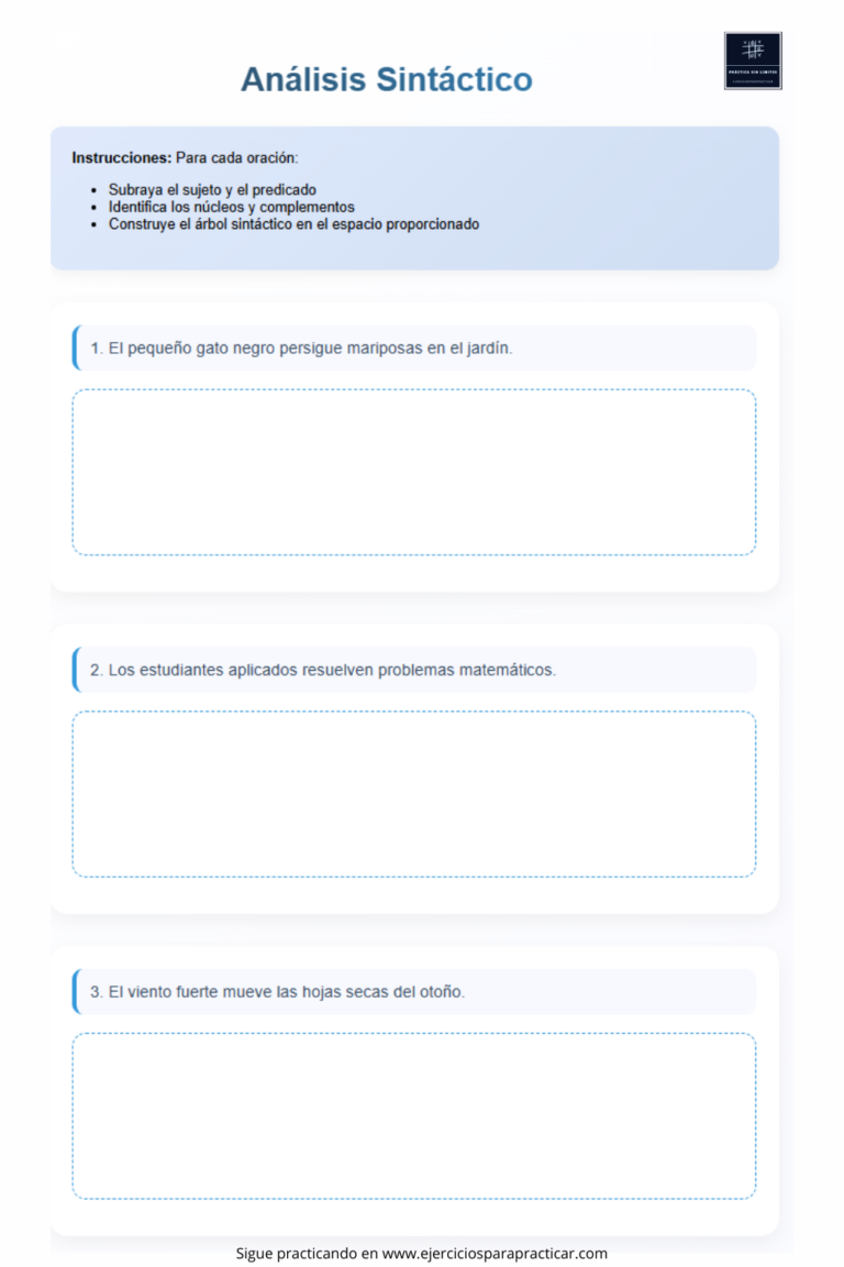 Análisis sintáctico 6 de primaria - Practica ilimitada