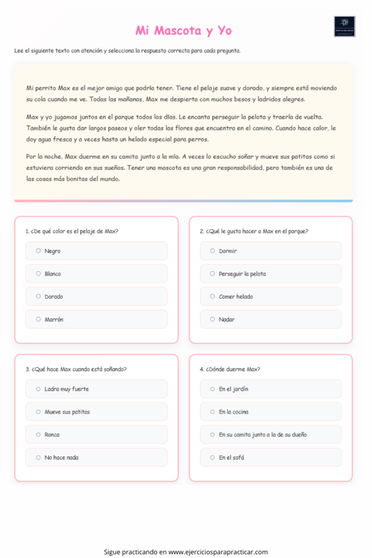 Comprensión Lectora 1 De Primaria Ejercicios Ilimitados