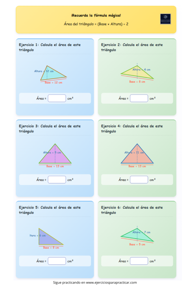 calcular el área de un triángulo - Aprende Paso a paso