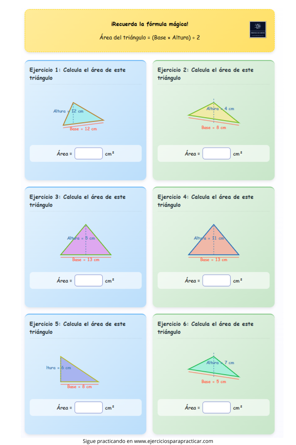 calcular el área de un triángulo - Aprende Paso a paso