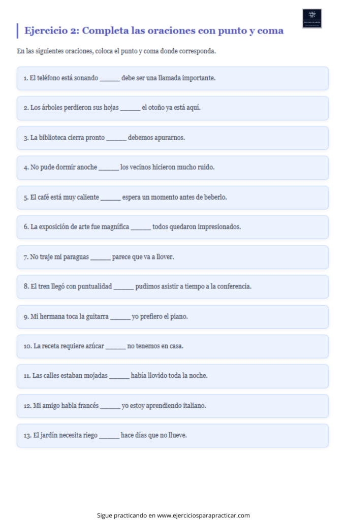 Punto y coma: Significado, Uso y Ejercicios