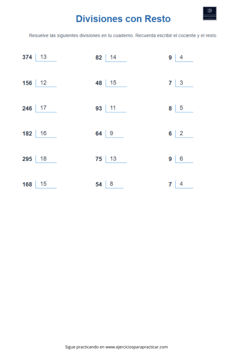 Recursos de división para practicar sin limites